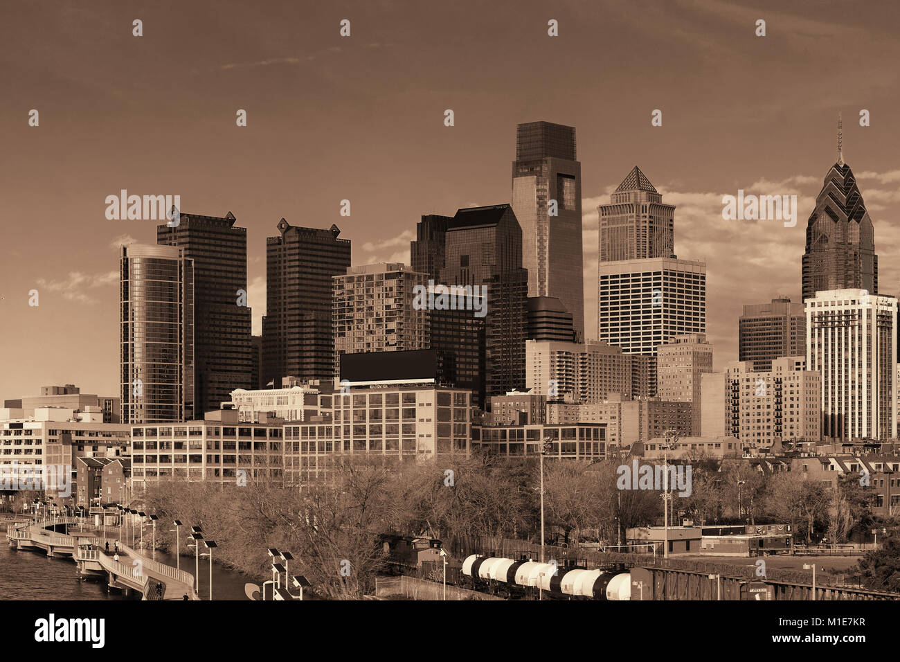 Philadelphia skyline with urban architecture Stock Photo - Alamy