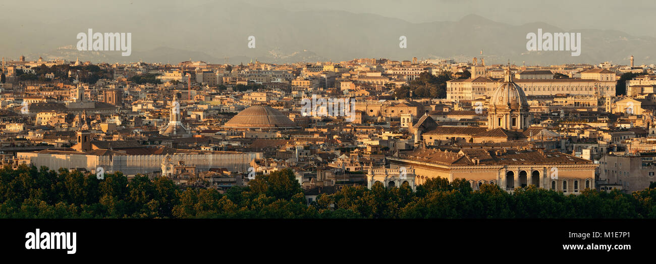 Rome rooftop view with ancient architecture in Italy Stock Photo - Alamy