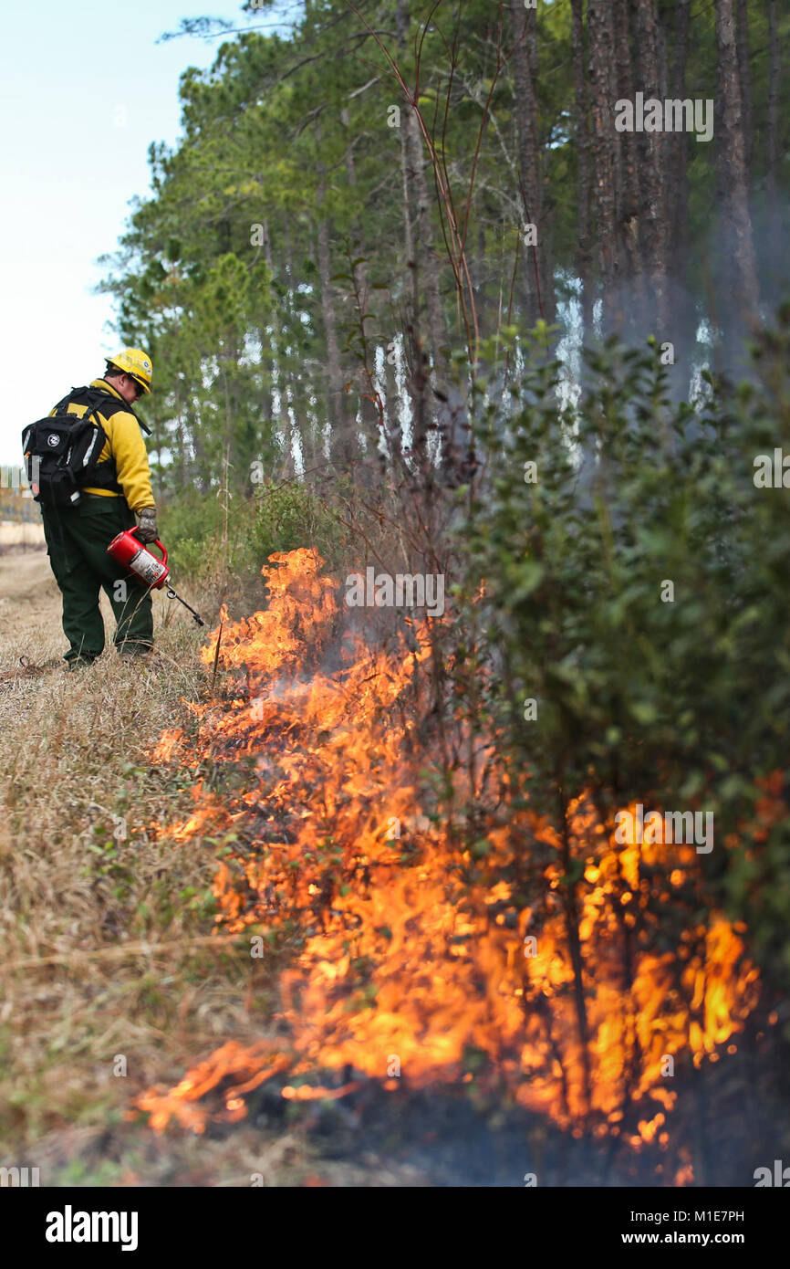 Personnel of Townsend Bombing Range conducted a hazard reduction burn ...