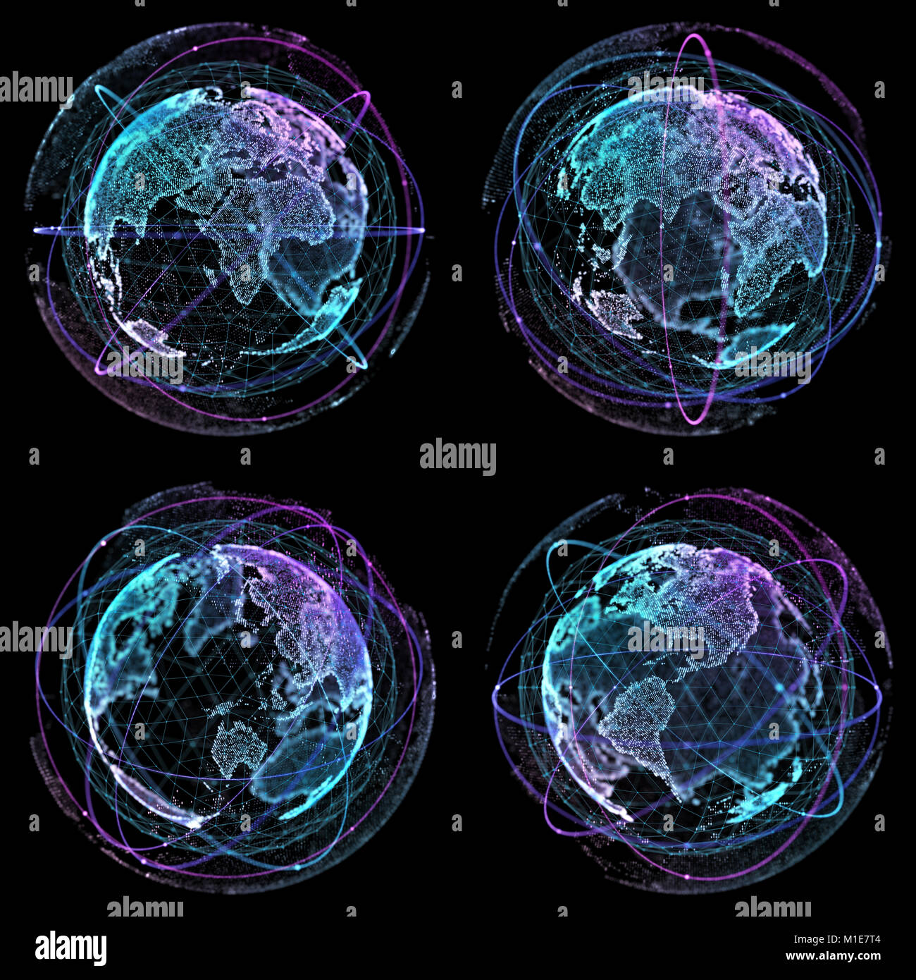 Set world map point, line, composition, representing Global network ...