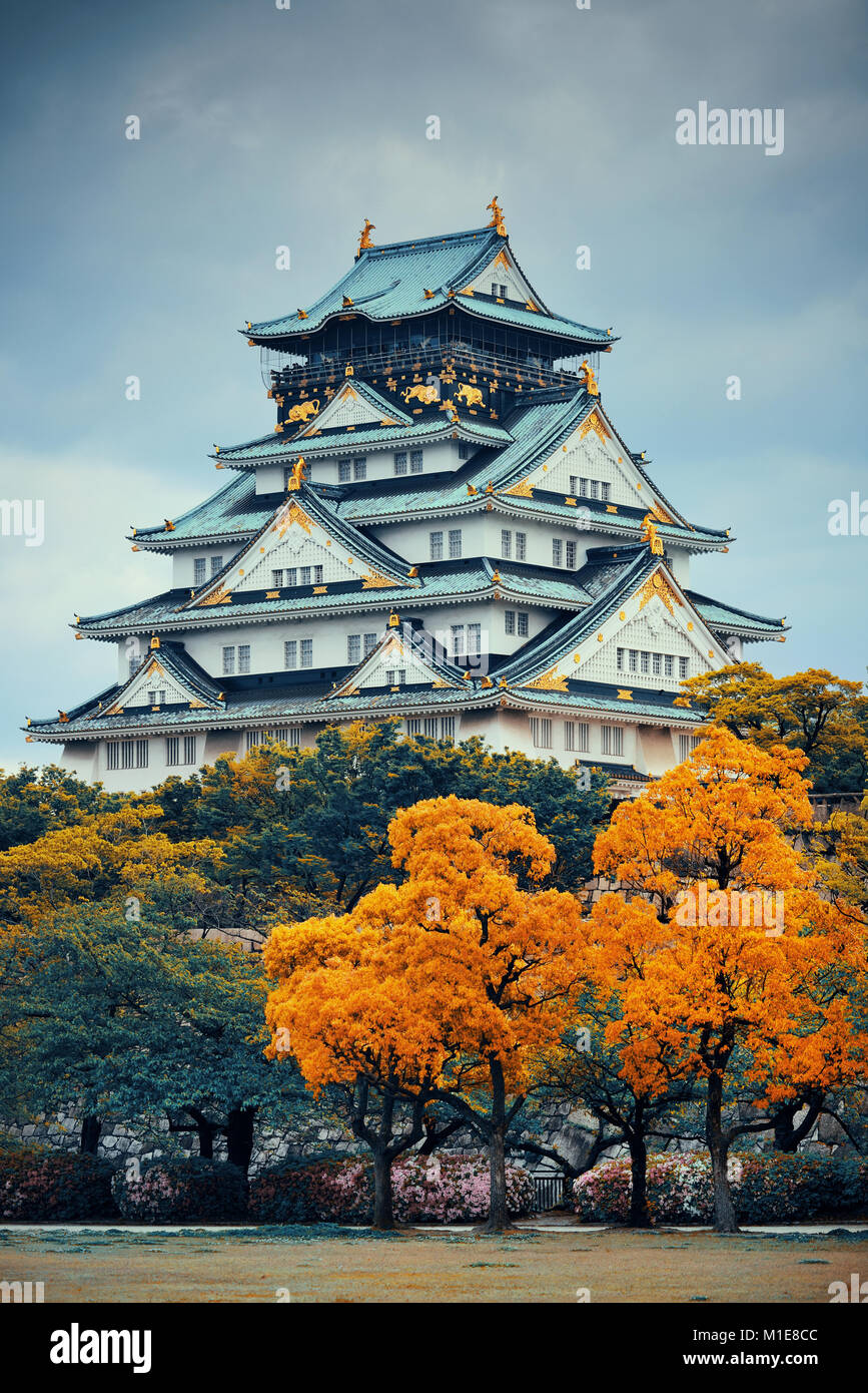 Osaka Castle as the famous historical landmark of the city. Japan Stock ...