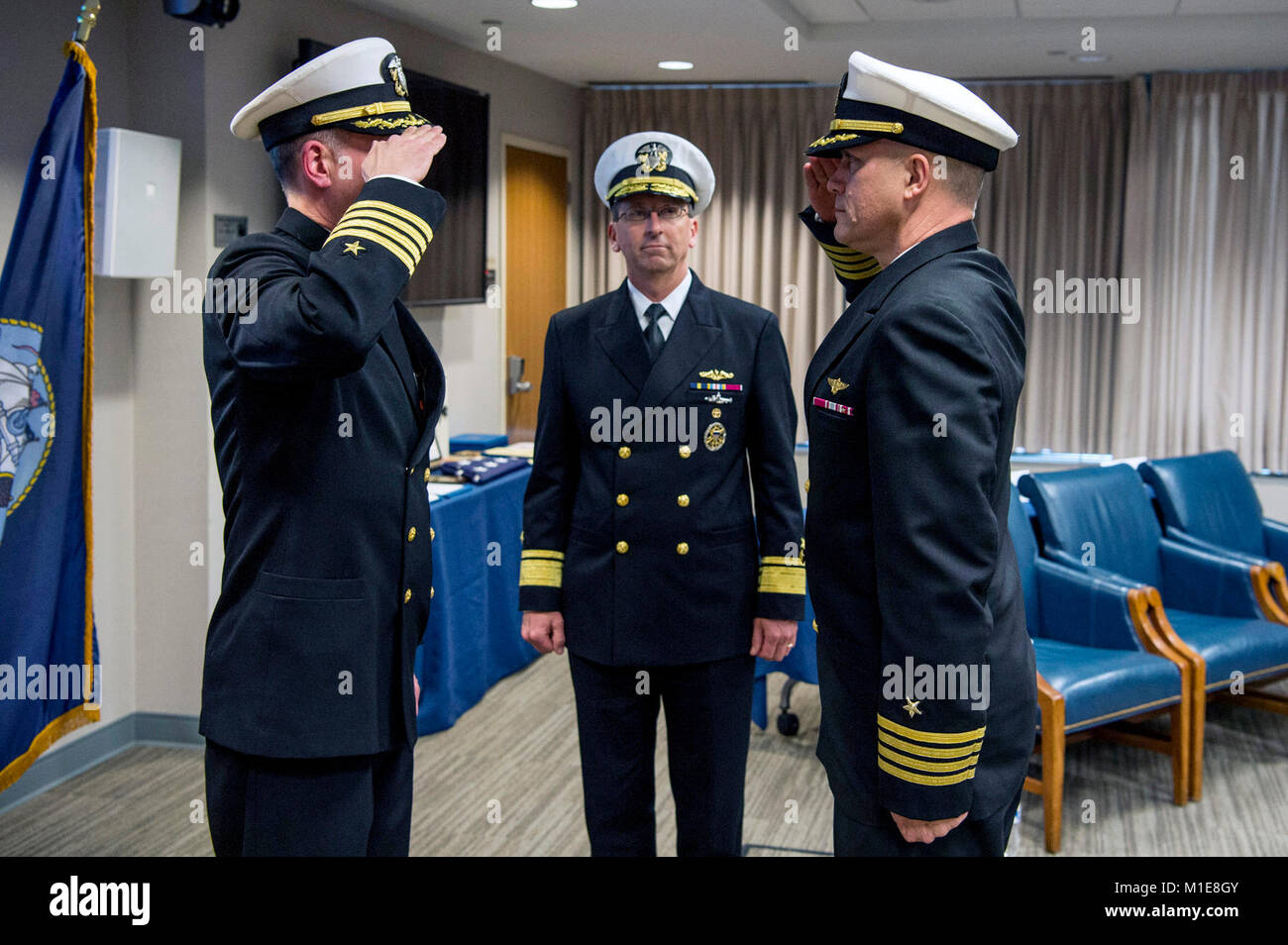 ARLINGTON, Va. (Jan. 25, 2018) Capt. Robert Mark, right, relieves Capt ...