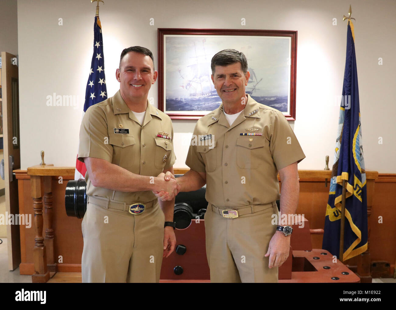 R.I. (Jan. 26, 2018) Capt. Scott Robertson, commanding officer of ...