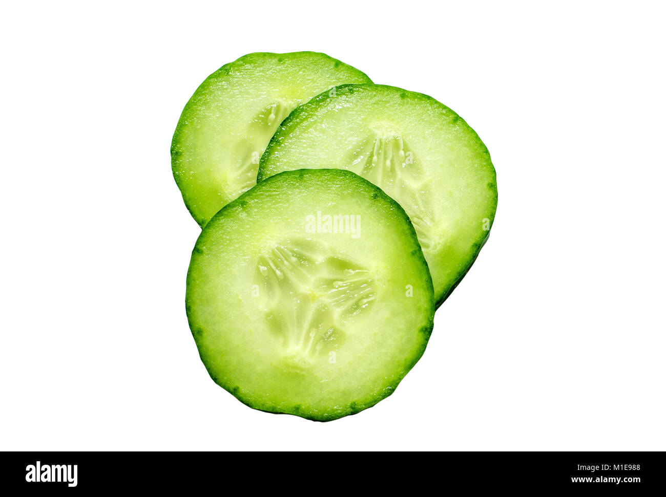 Fresh slice cucumber isolated on white background Stock Photo - Alamy