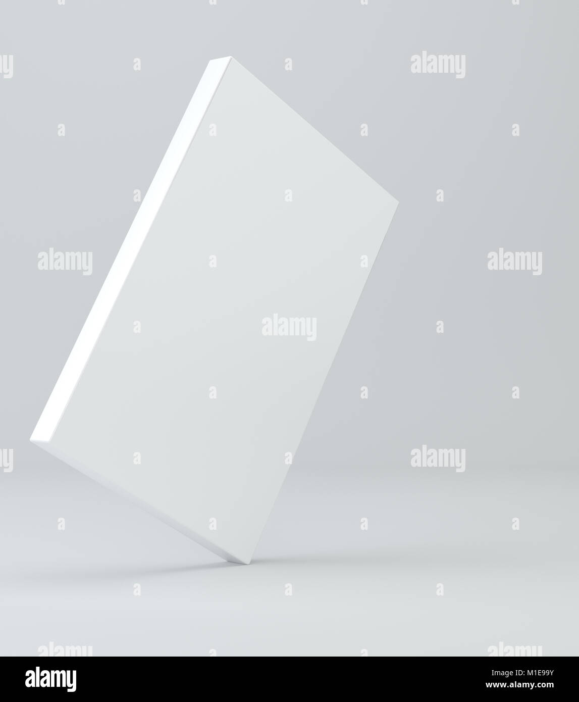 White empty cardboard rectangular container on gray background ...