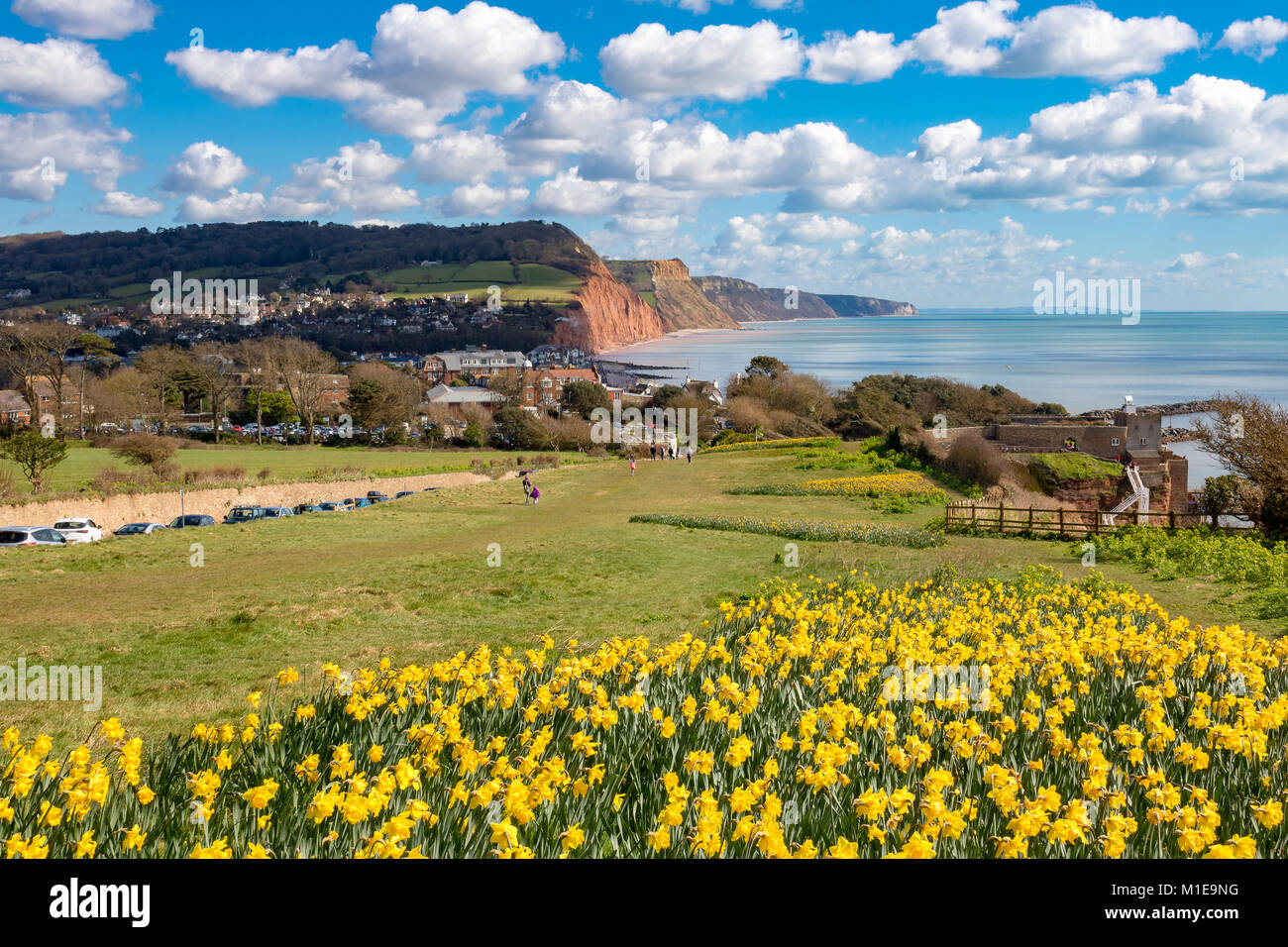 England Devon Sidmouth 31 March, 2016 Beautiful springtime view of this ...