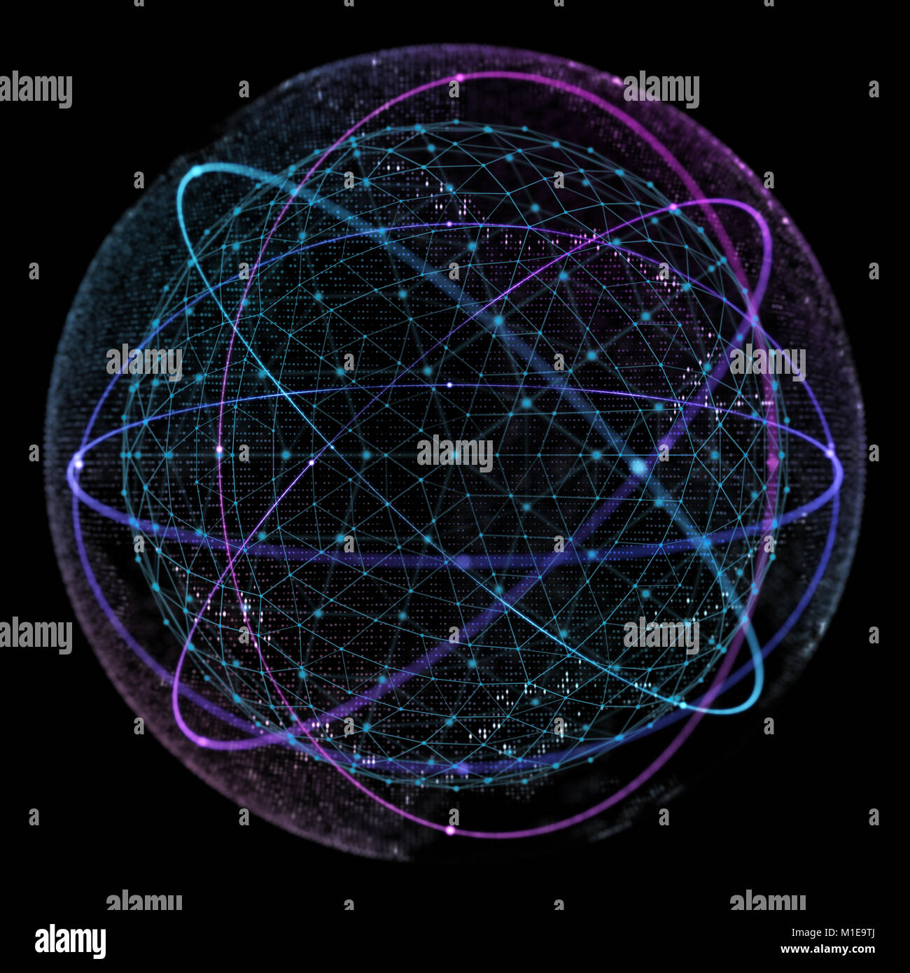 Point and curve constructed the sphere wireframe, technological sense ...