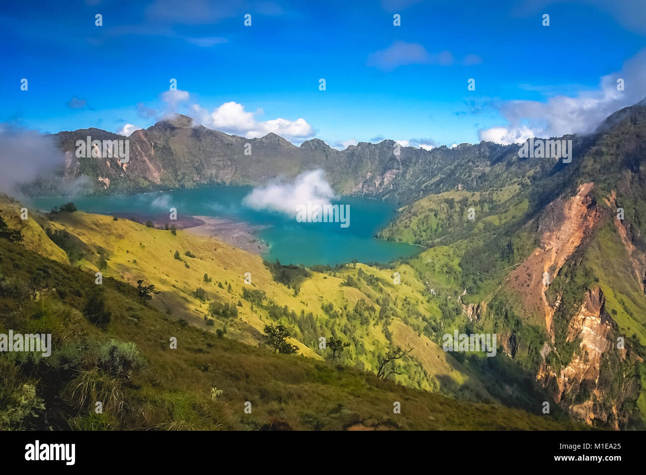 Rinjani volcano at crater lake hi-res stock photography and images - Alamy