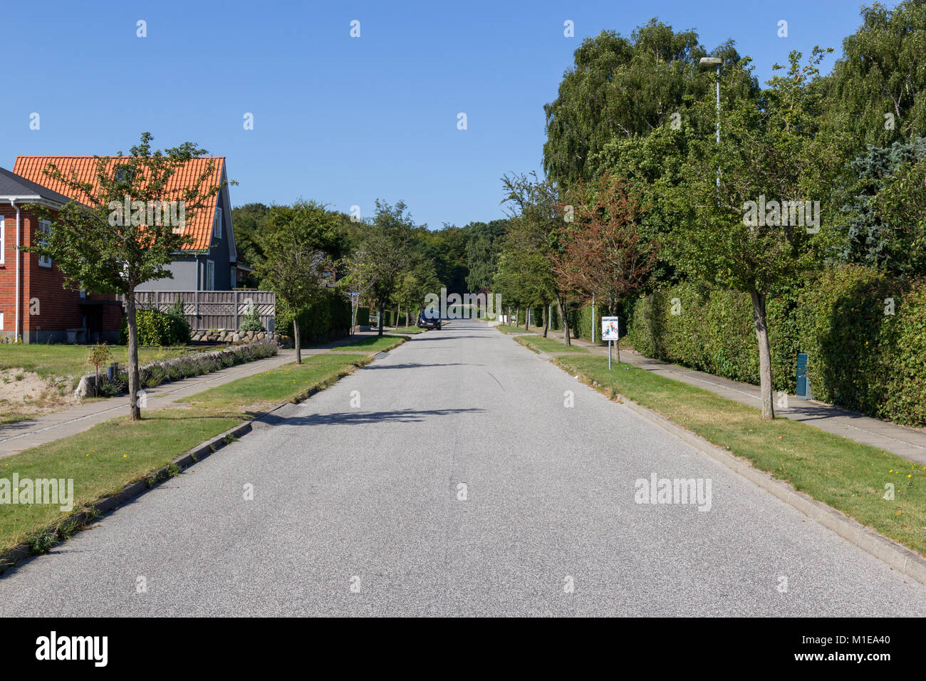 Small-town residential street; Kildevej, Saeby, Denmark Stock Photo - Alamy