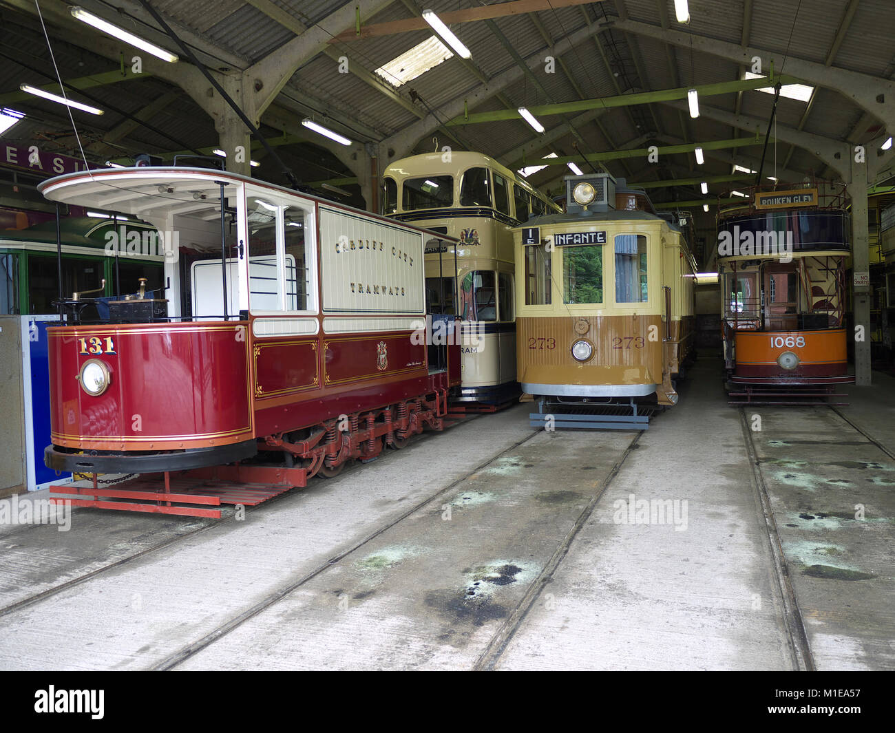 Vintage trams at Crich tramway museum Stock Photo - Alamy
