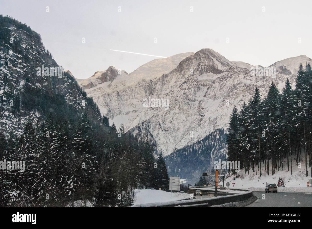 Snowy Chamonix de Mont Blanc on a Christmas Day Stock Photo - Alamy
