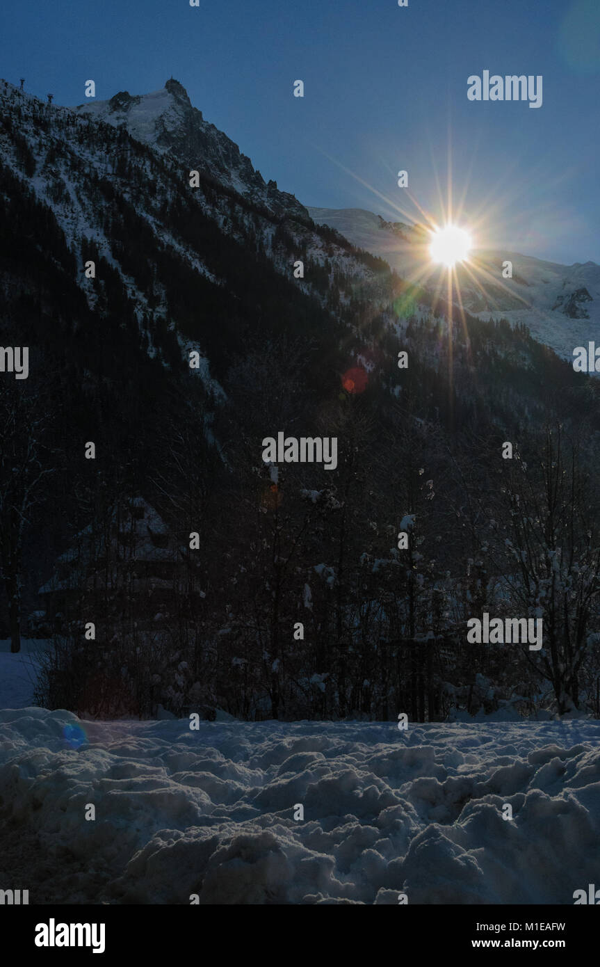 Snowy Chamonix de Mont Blanc on a Christmas Day Stock Photo - Alamy