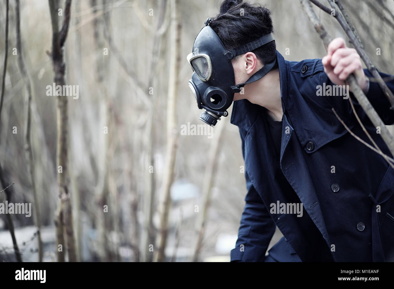 The guy in the coat and gas mask. Post-apocalyptic portrait of A Stock ...