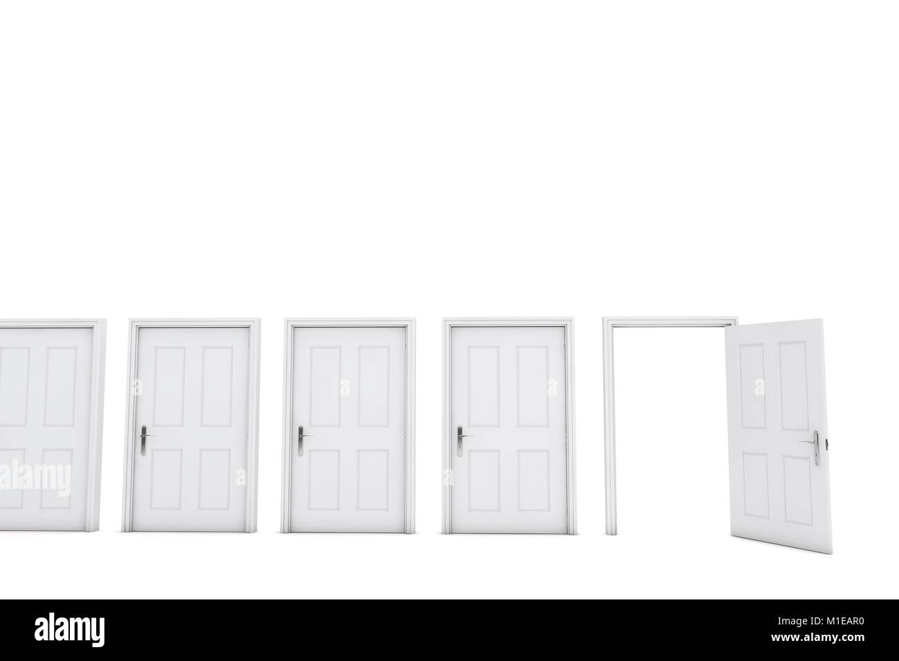 Open door isolaed on a white background. 3D Rendering Stock Photo - Alamy