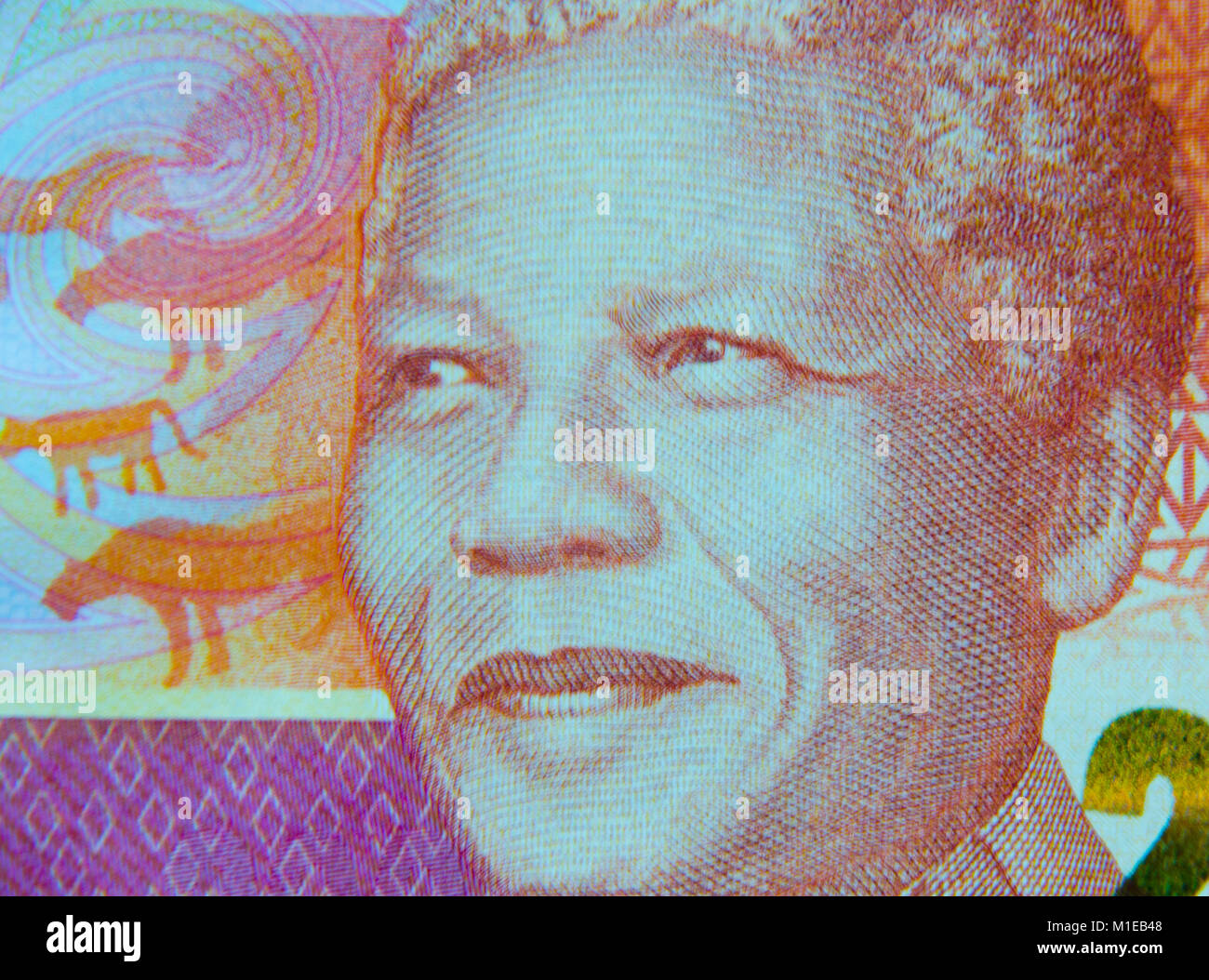 Nelson Mandela portrait on South African rand note Stock Photo - Alamy
