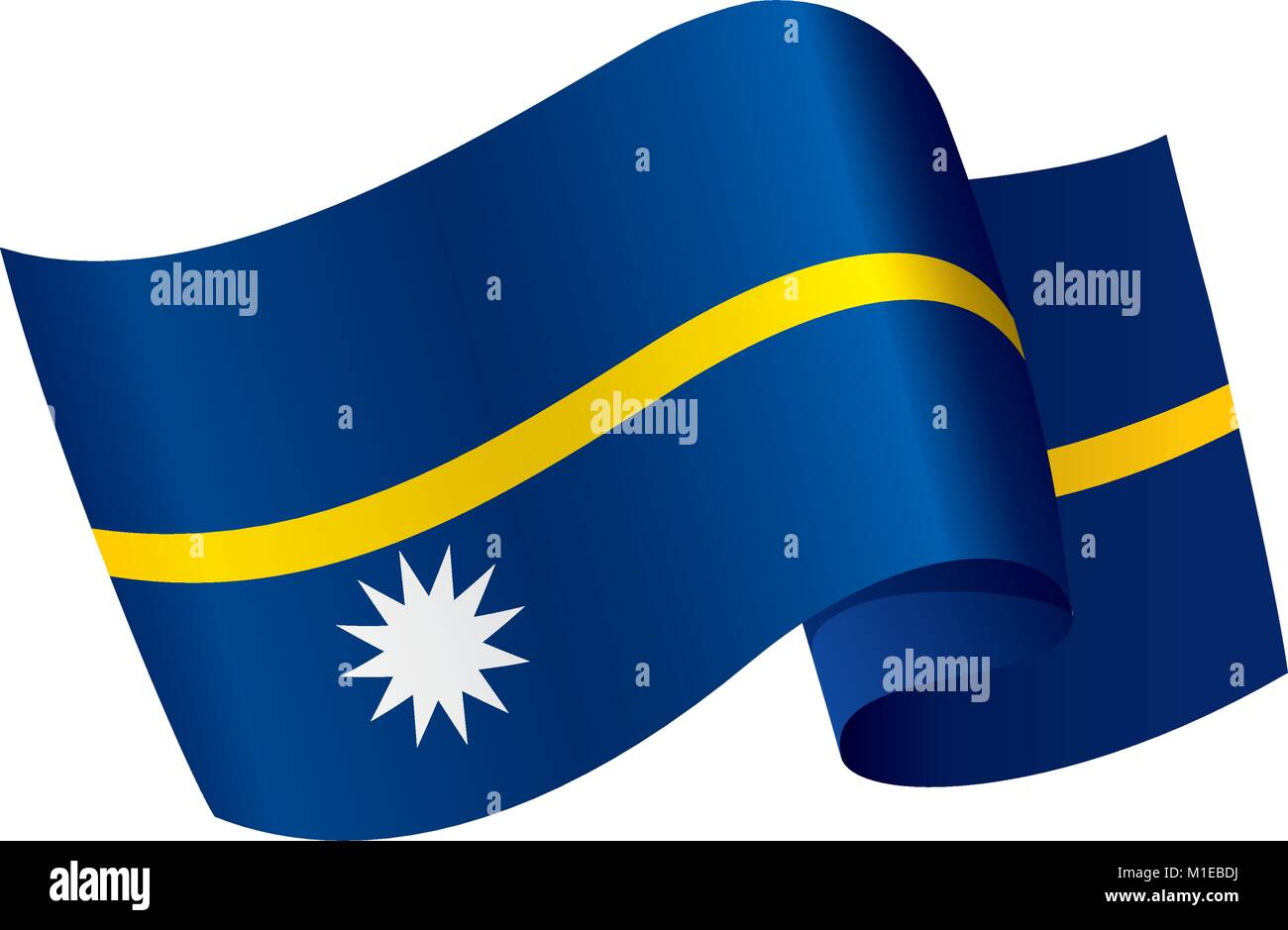 Nauru flag waving vector Cut Out Stock Images & Pictures - Alamy