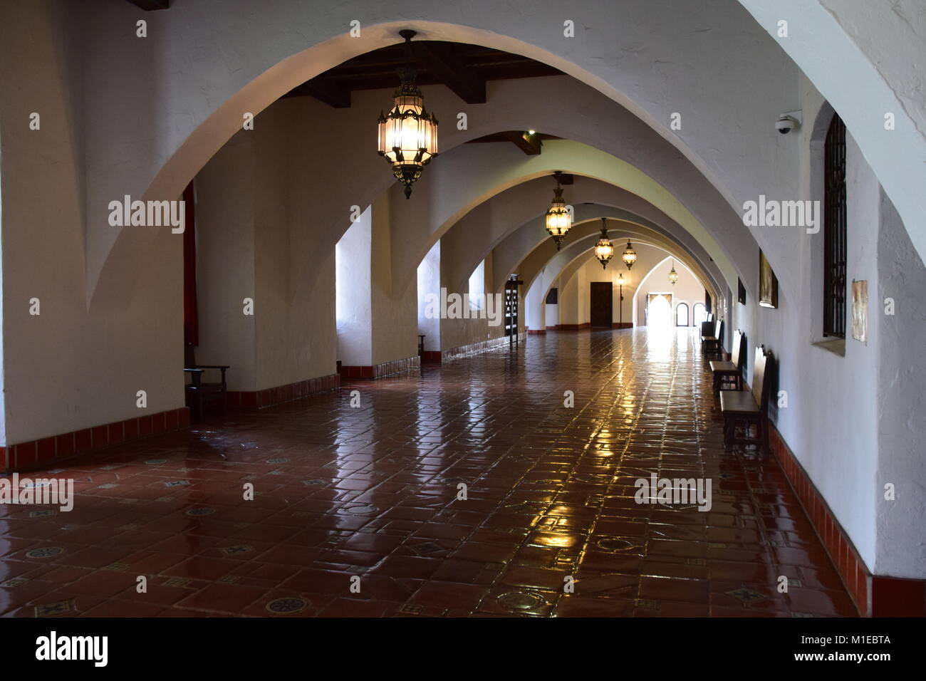 Interior of County Courthouse building, Santa Barbara, California Stock ...