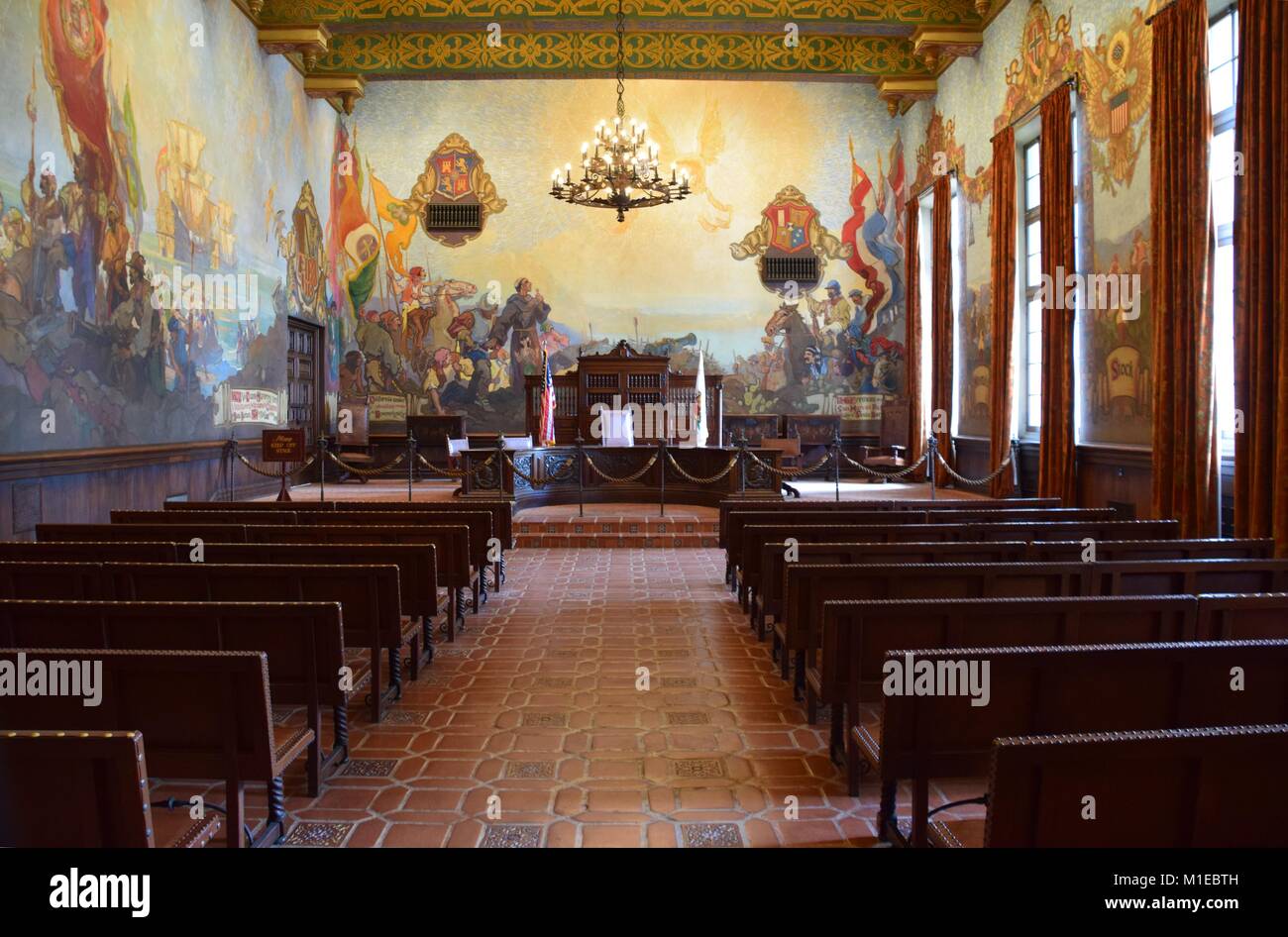 Mural Room, County Courthouse, Santa Barbara, California Stock Photo ...