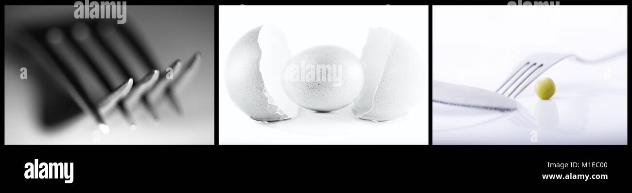 abstract diferent conceptual food collage for baner or menu design ...