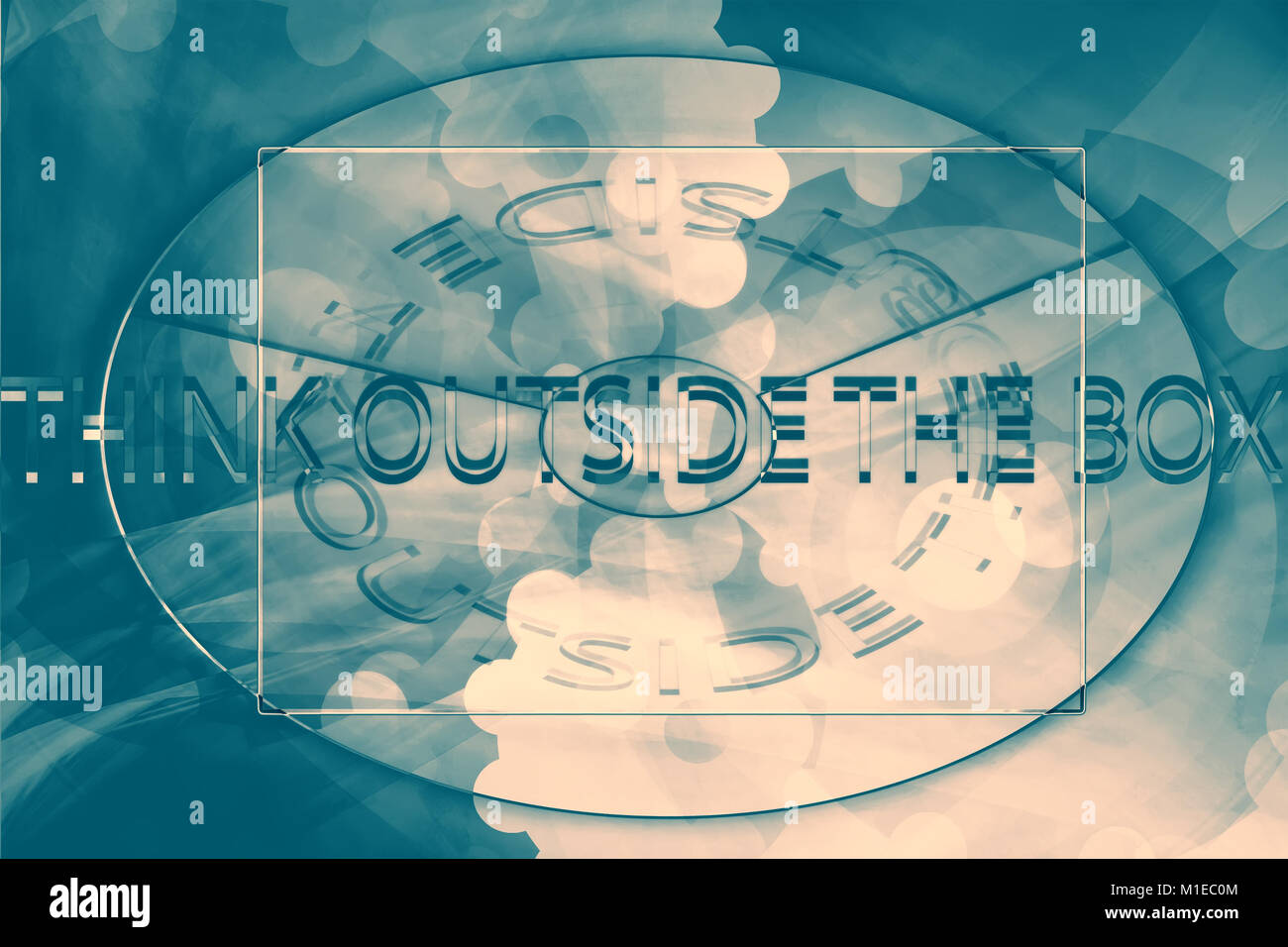 conceptual think outside the box illustration for creativity design ...