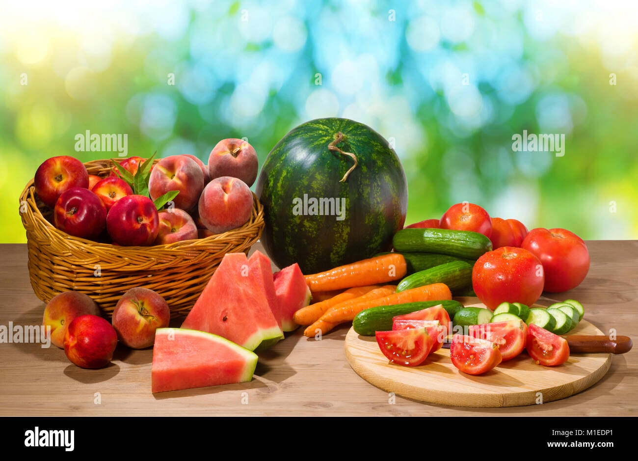 Fresh organic fruits and vegetables Stock Photo - Alamy