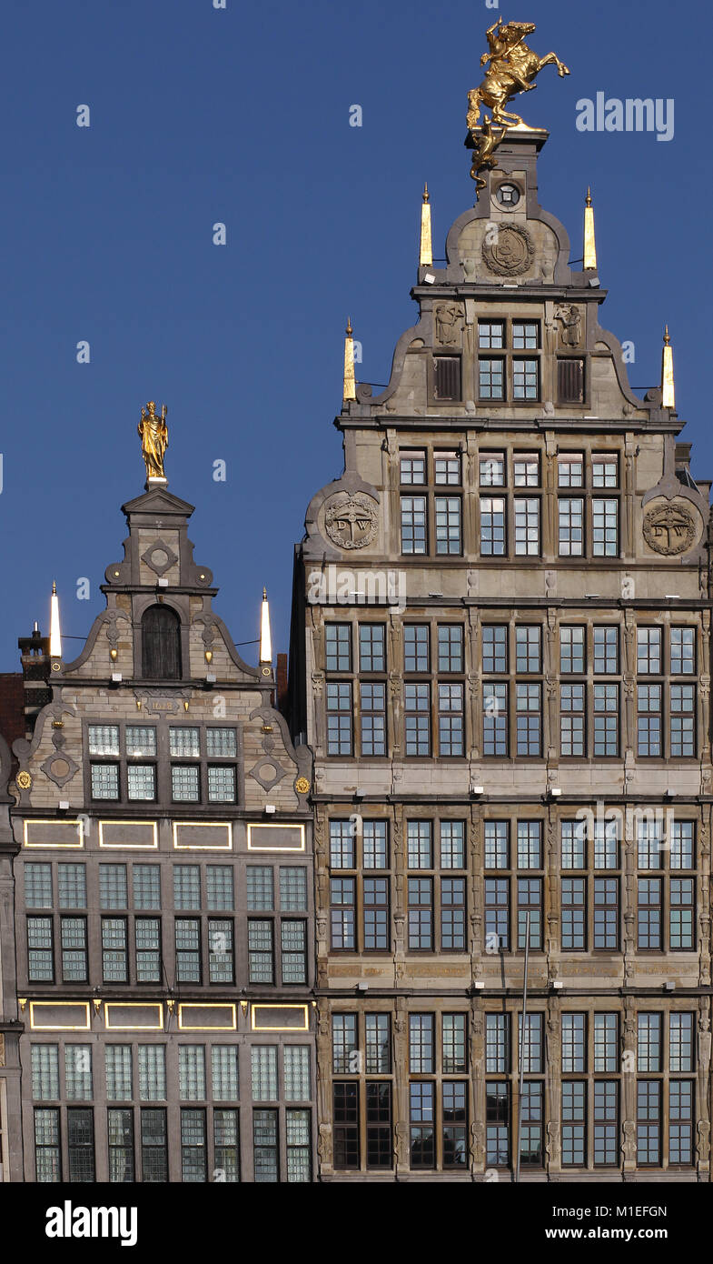 Guild halls on Antwerp, Belgium Grote Markt or main square or Great ...