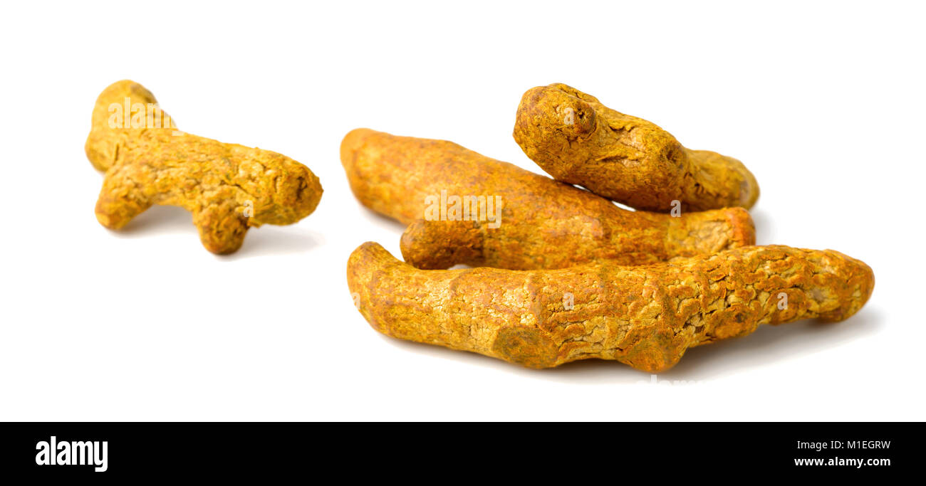 dried turmeric isolated on the white background Stock Photo - Alamy