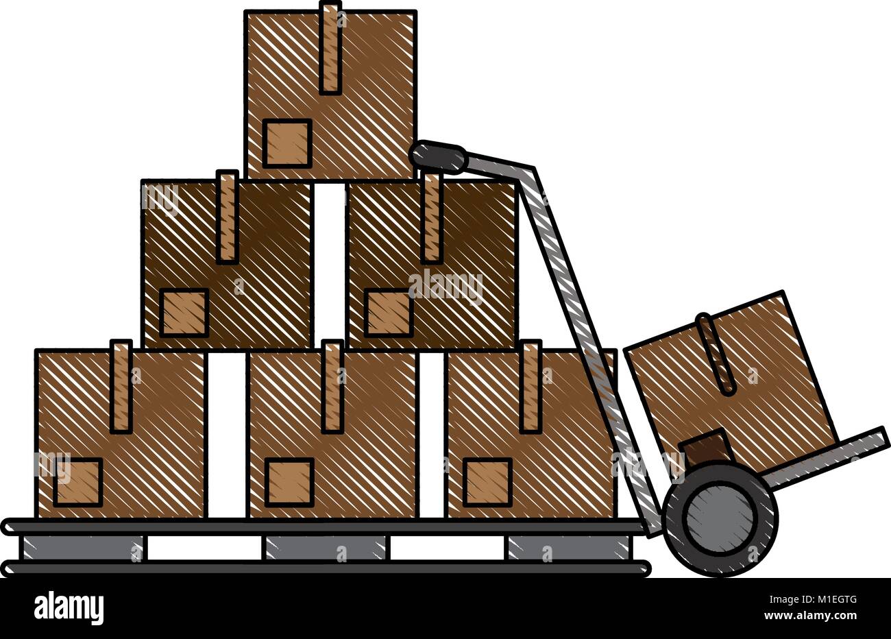 Boxes on pallet Stock Vector Image & Art - Alamy