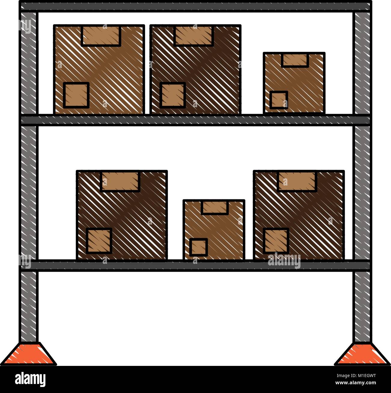 Warehouse racks with boxes Stock Vector Image & Art - Alamy