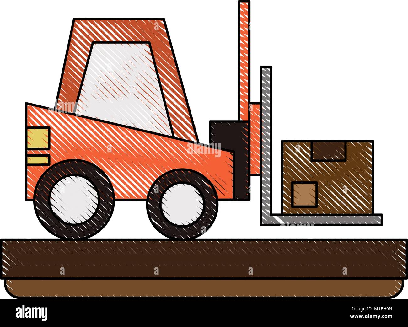 Forklift loading box Stock Vector Image & Art - Alamy