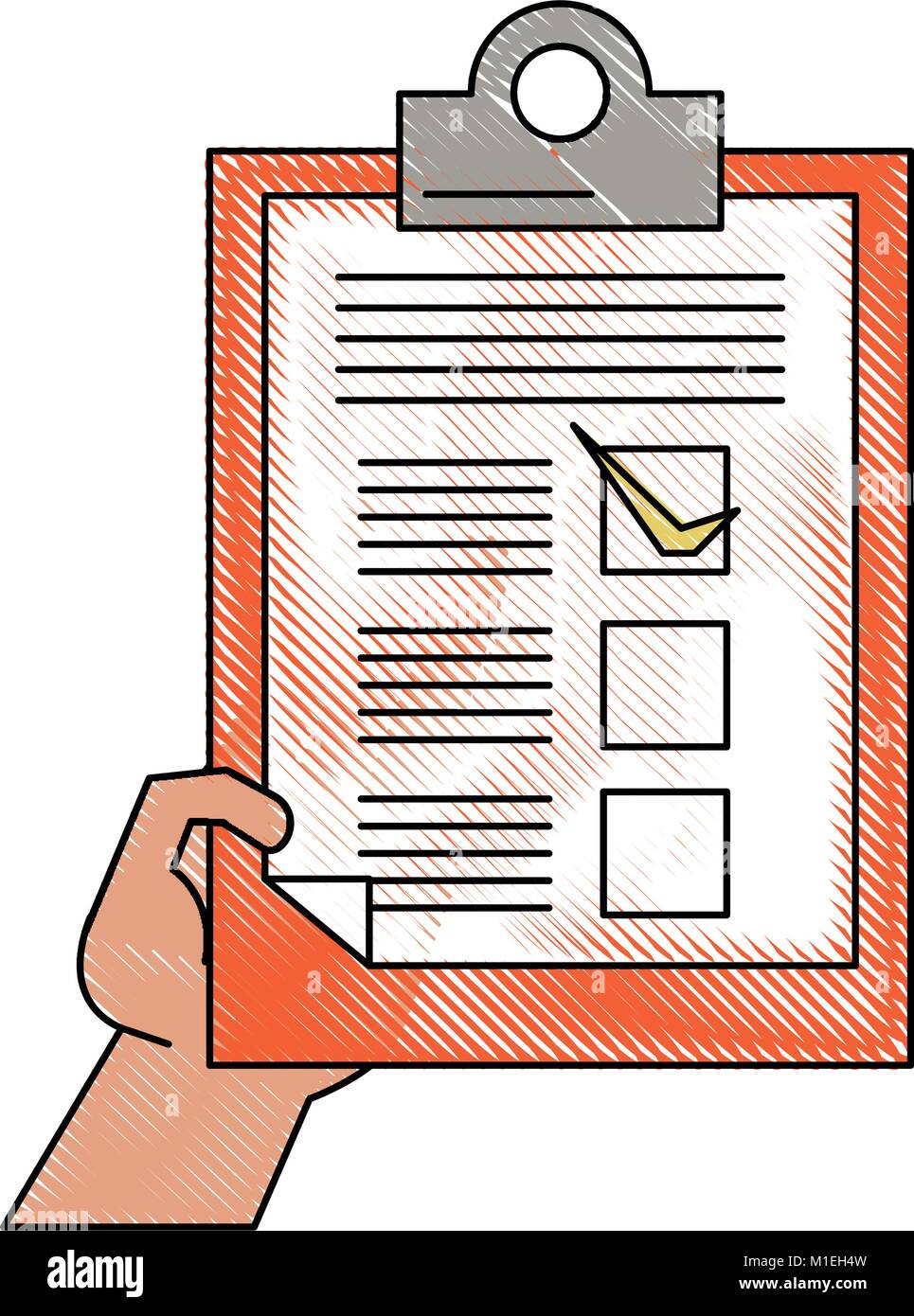 Hand with checklist Stock Vector Image & Art - Alamy