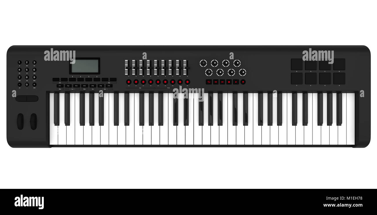 Electronic Synthesizer Piano Keyboard Isolated Stock Photo - Alamy