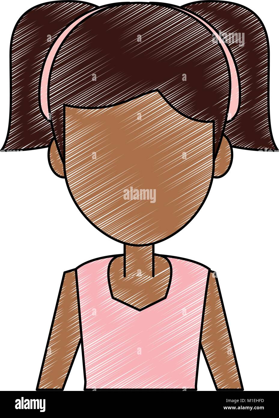 Girl kid cartoon faceless Stock Vector Image & Art - Alamy