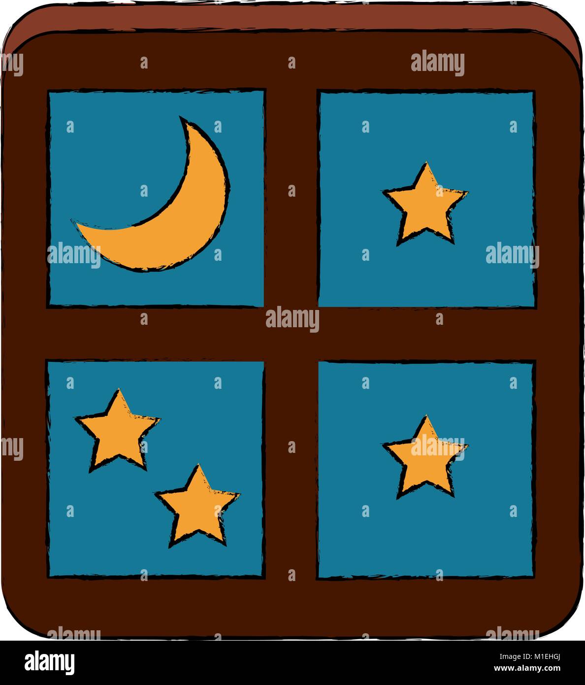 Window night view Stock Vector Image & Art - Alamy