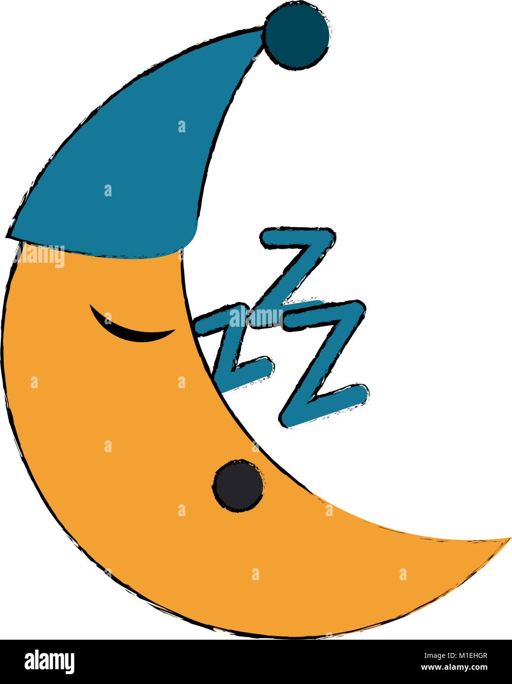 Sleeping Moon Cartoon