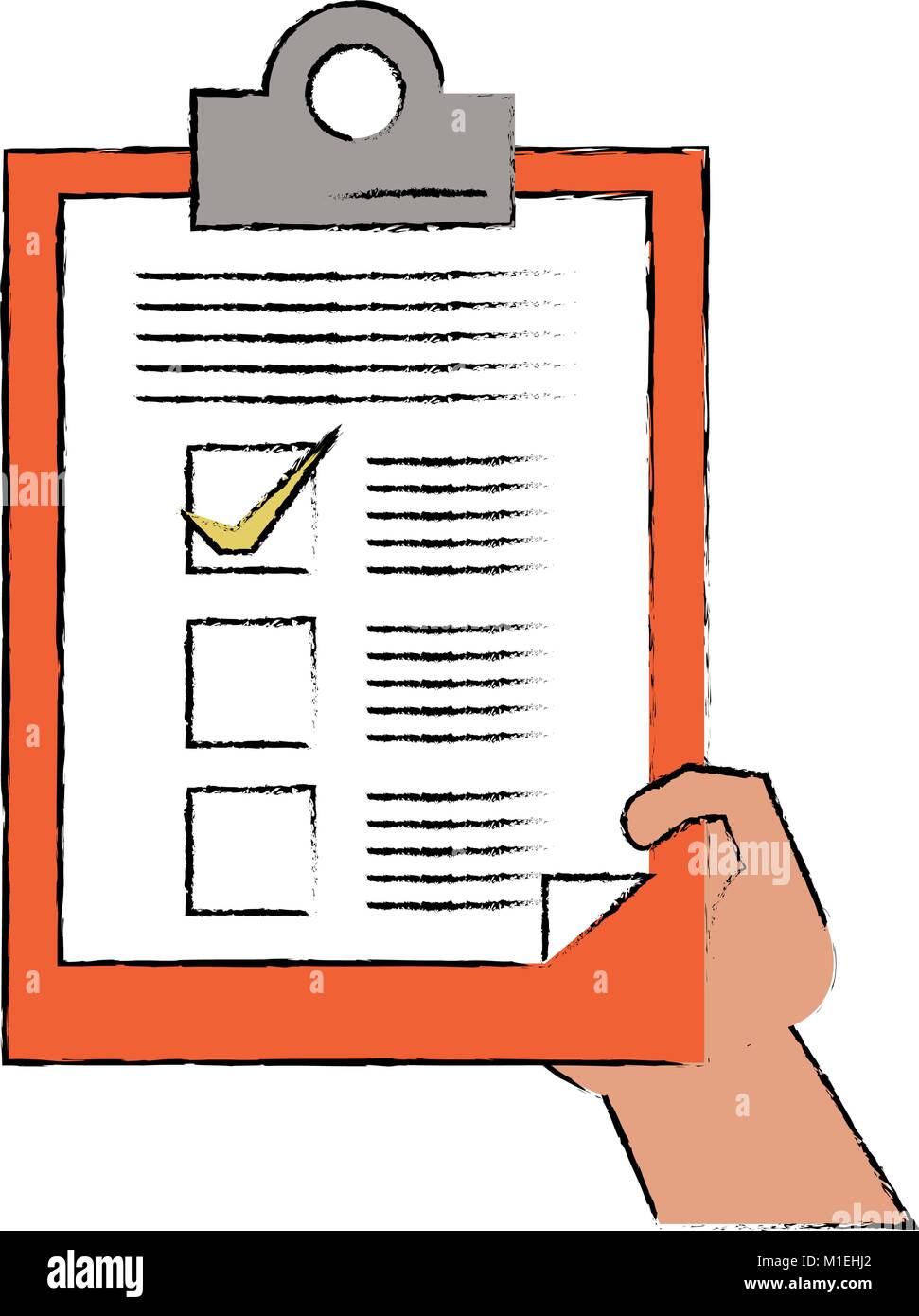 Hand with checklist Stock Vector Image & Art - Alamy