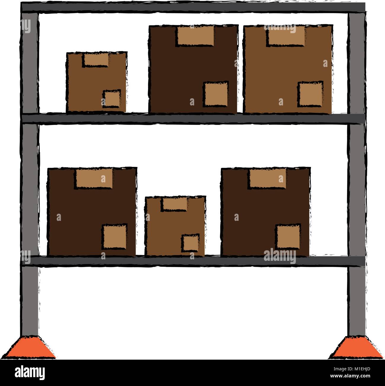 Warehouse storage racks boxes goods Stock Vector Images - Alamy