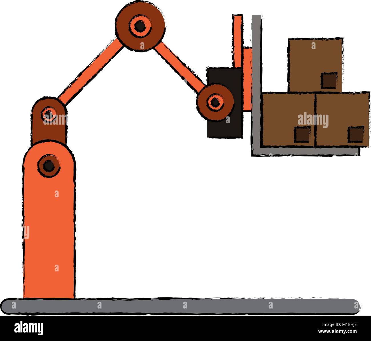 Forklift loading box Stock Vector Image & Art - Alamy