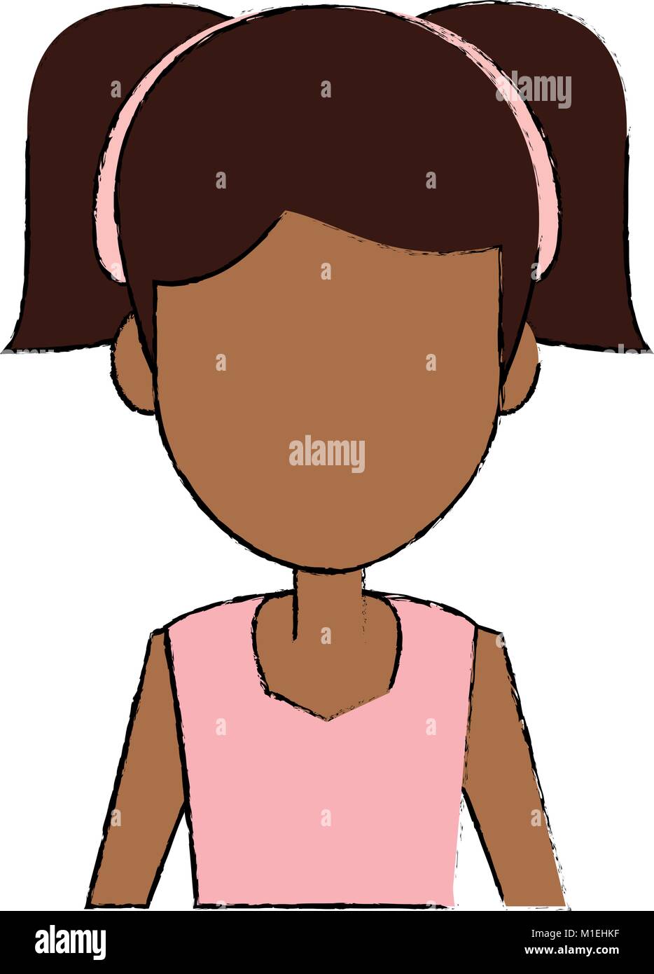 Girl kid cartoon faceless Stock Vector Image & Art - Alamy