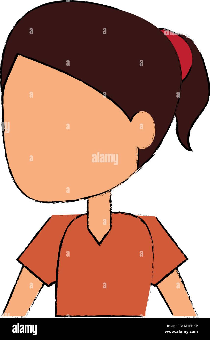 Girl kid cartoon faceless Stock Vector Image & Art - Alamy