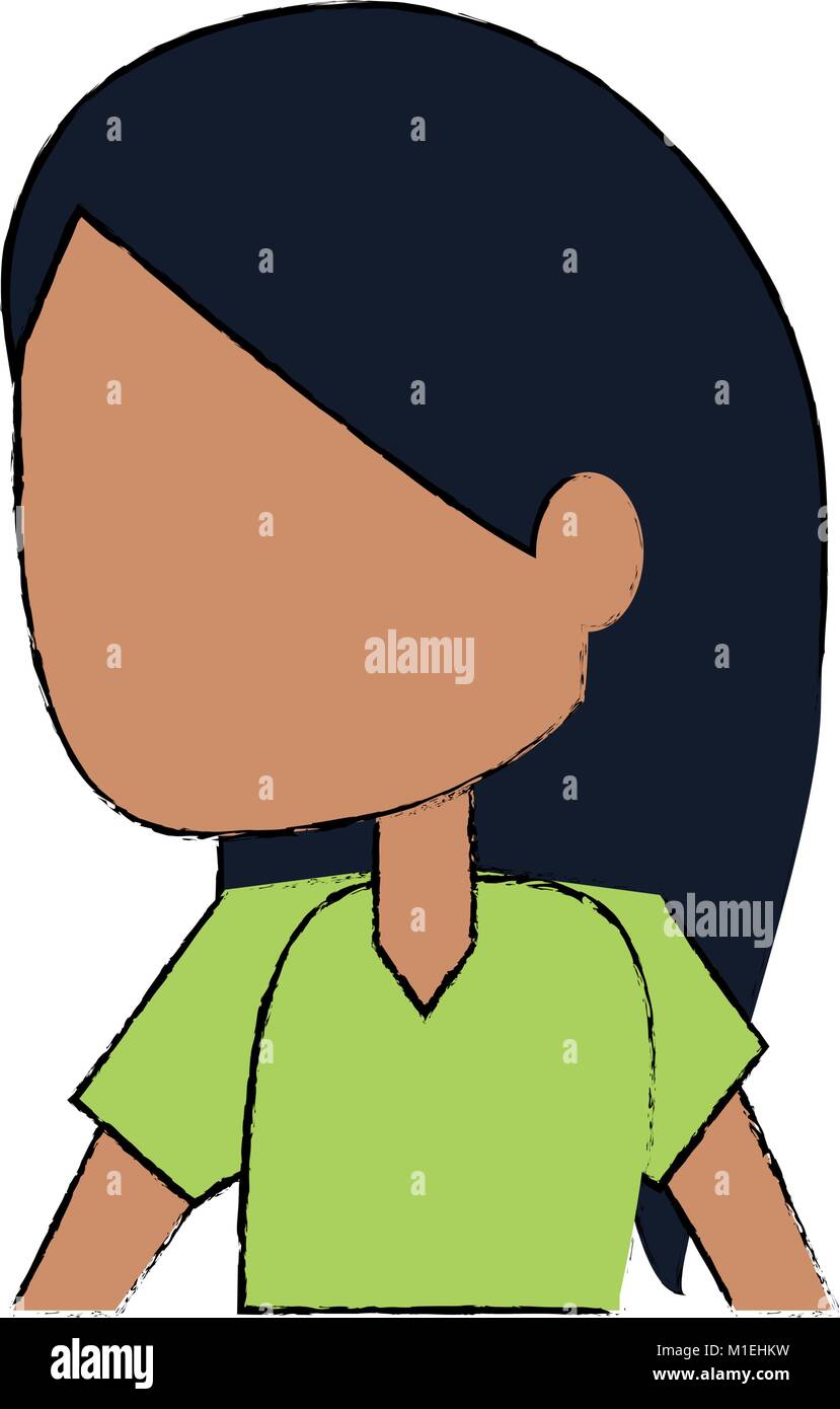Girl kid cartoon faceless Stock Vector Image & Art - Alamy