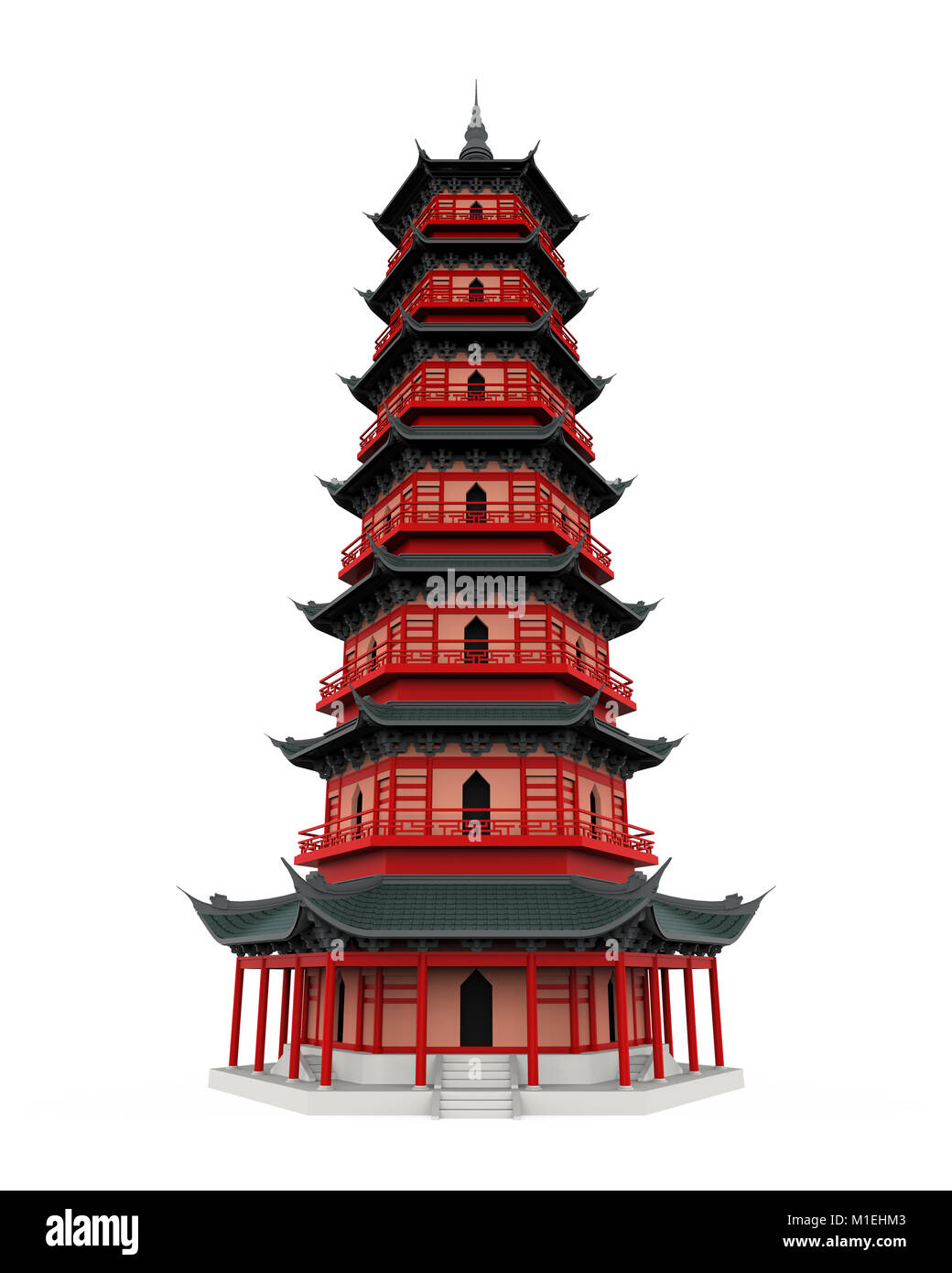 Chinese Pagoda Tower Isolated Stock Photo - Alamy