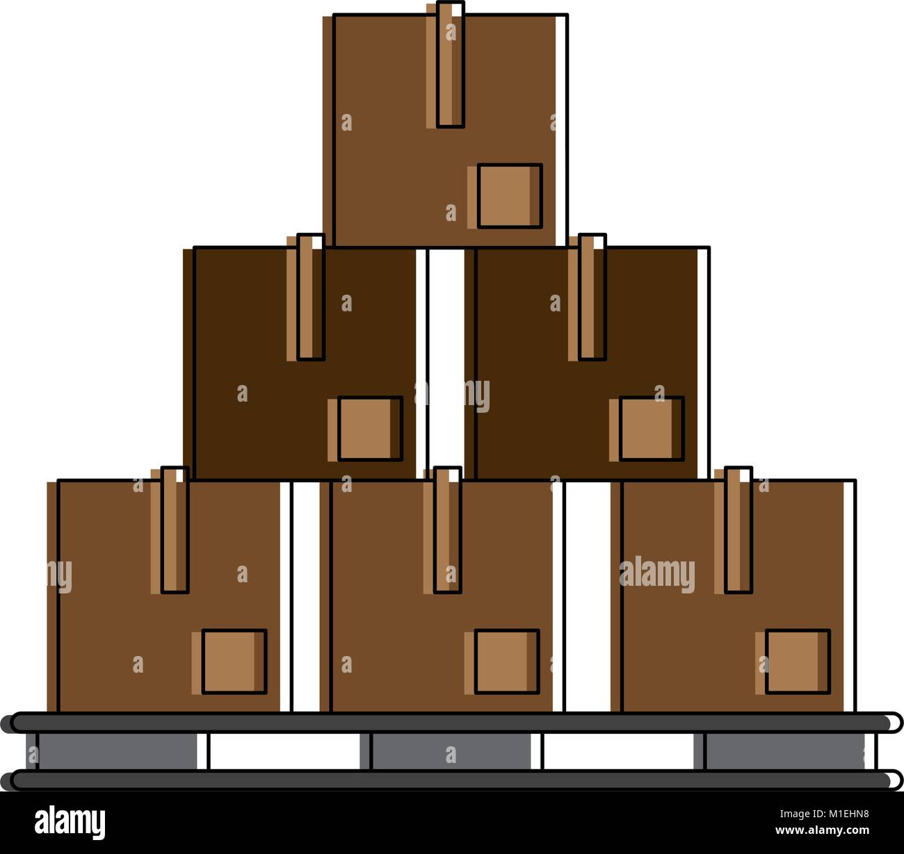 Stacked pallet Stock Vector Images - Alamy