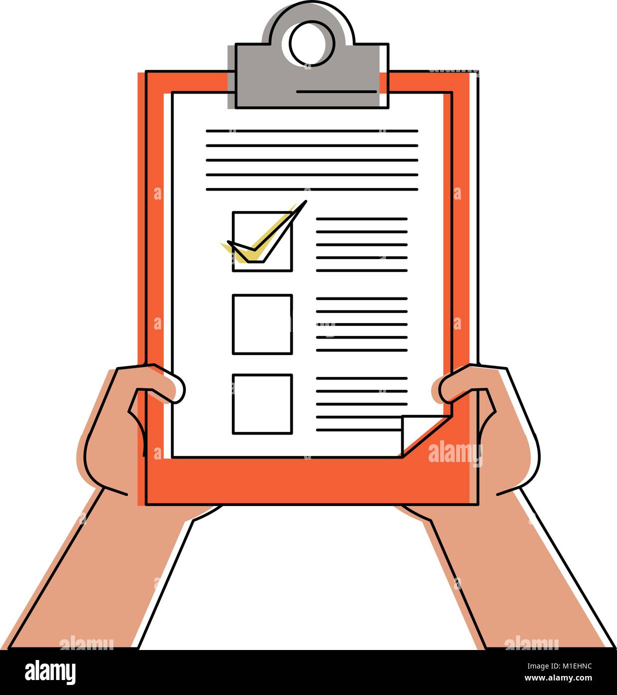 Hands with checklist Stock Vector Image & Art - Alamy