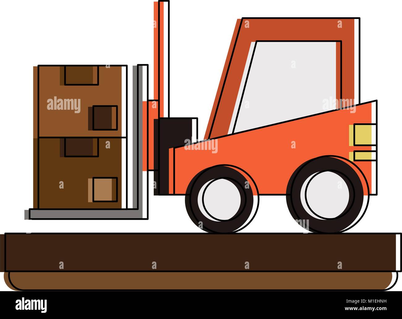 Forklift loading box Stock Vector Image & Art - Alamy