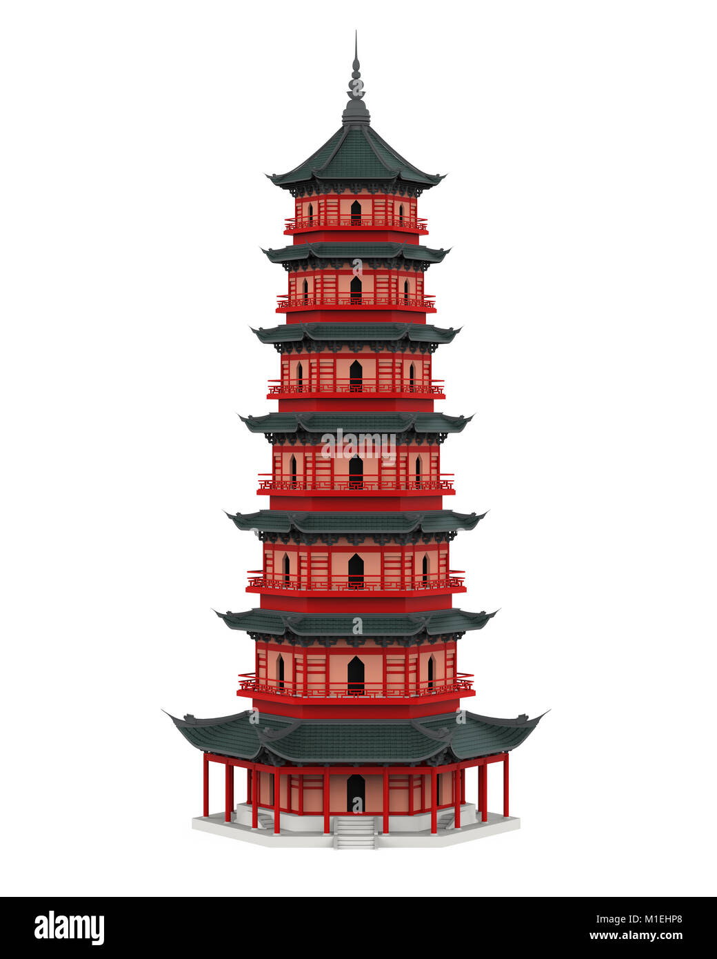 Chinese Pagoda Tower Isolated Stock Photo - Alamy
