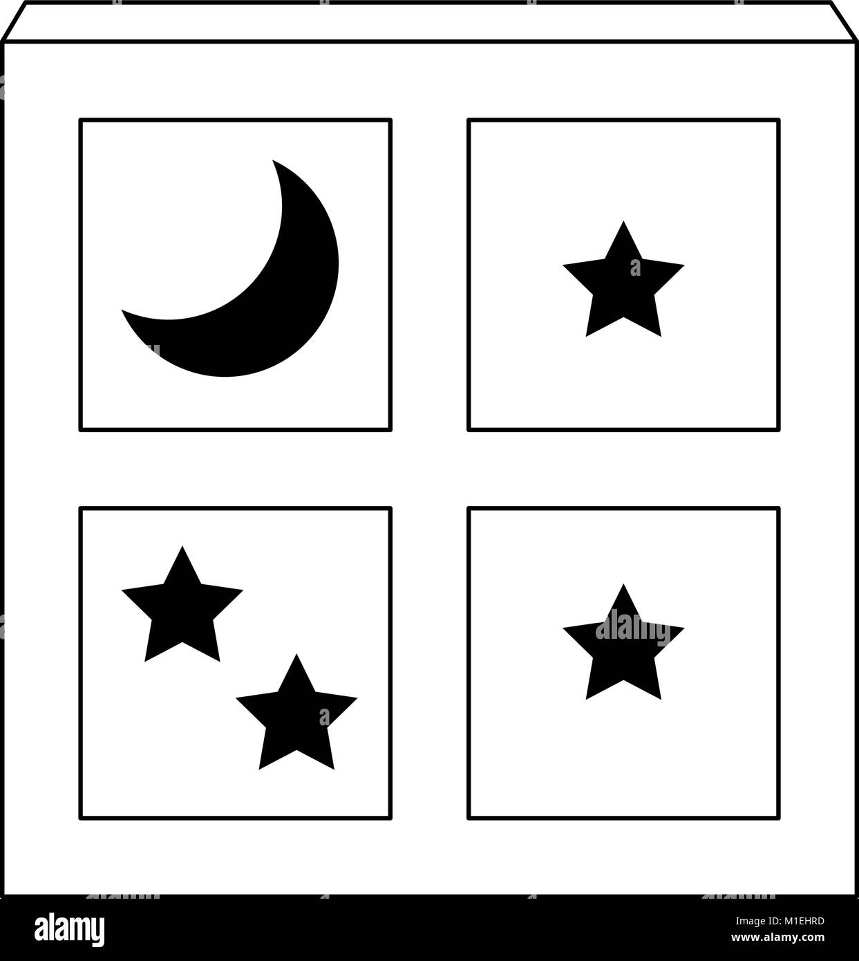 Window Night View Stock Vector Image And Art Alamy
