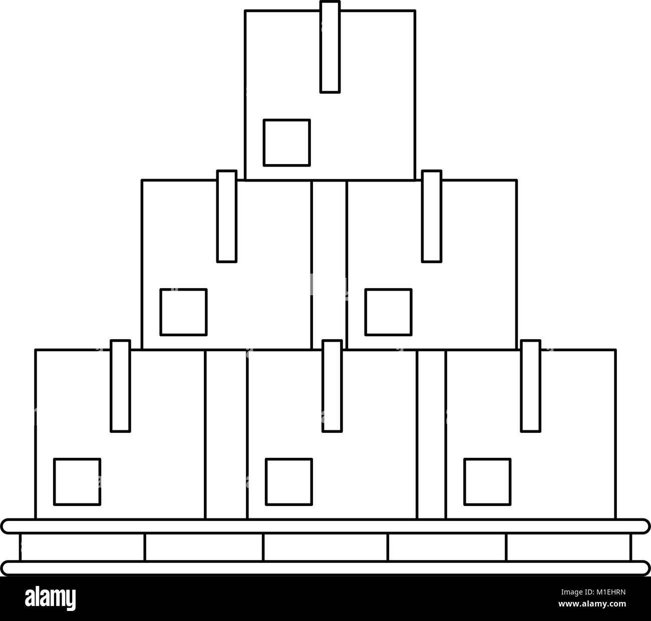 Boxes on pallet Stock Vector Image & Art - Alamy