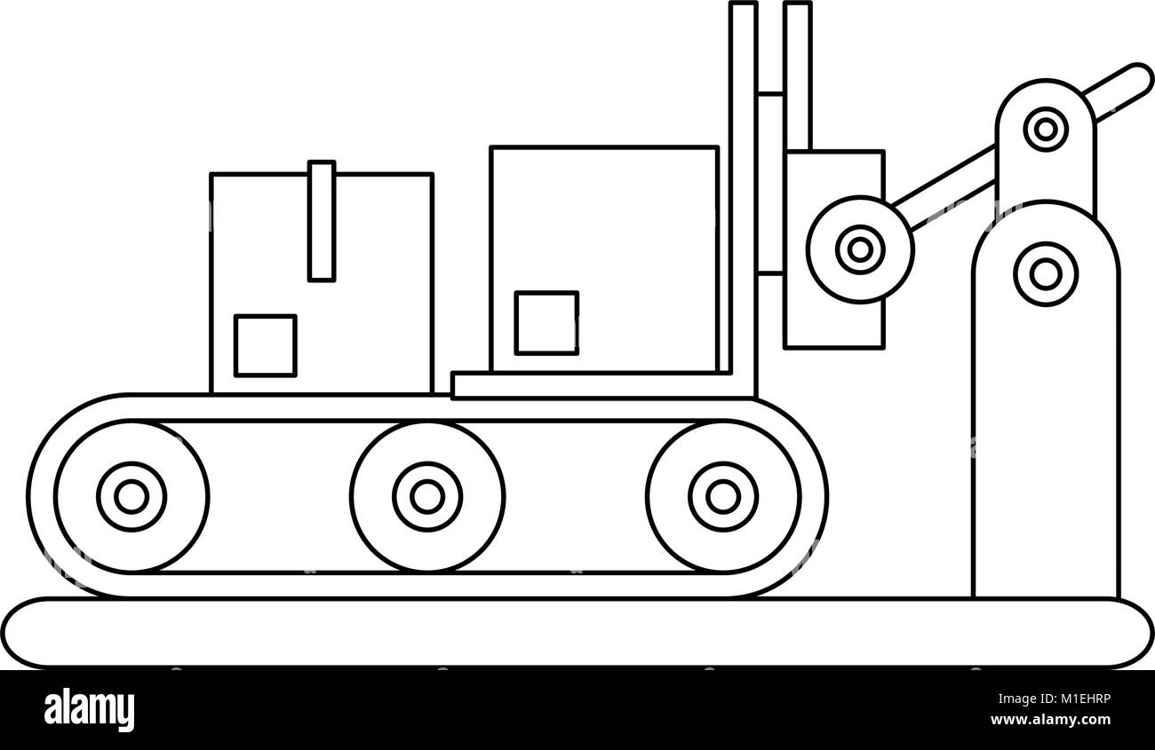 Forklift loading box Stock Vector Image & Art - Alamy