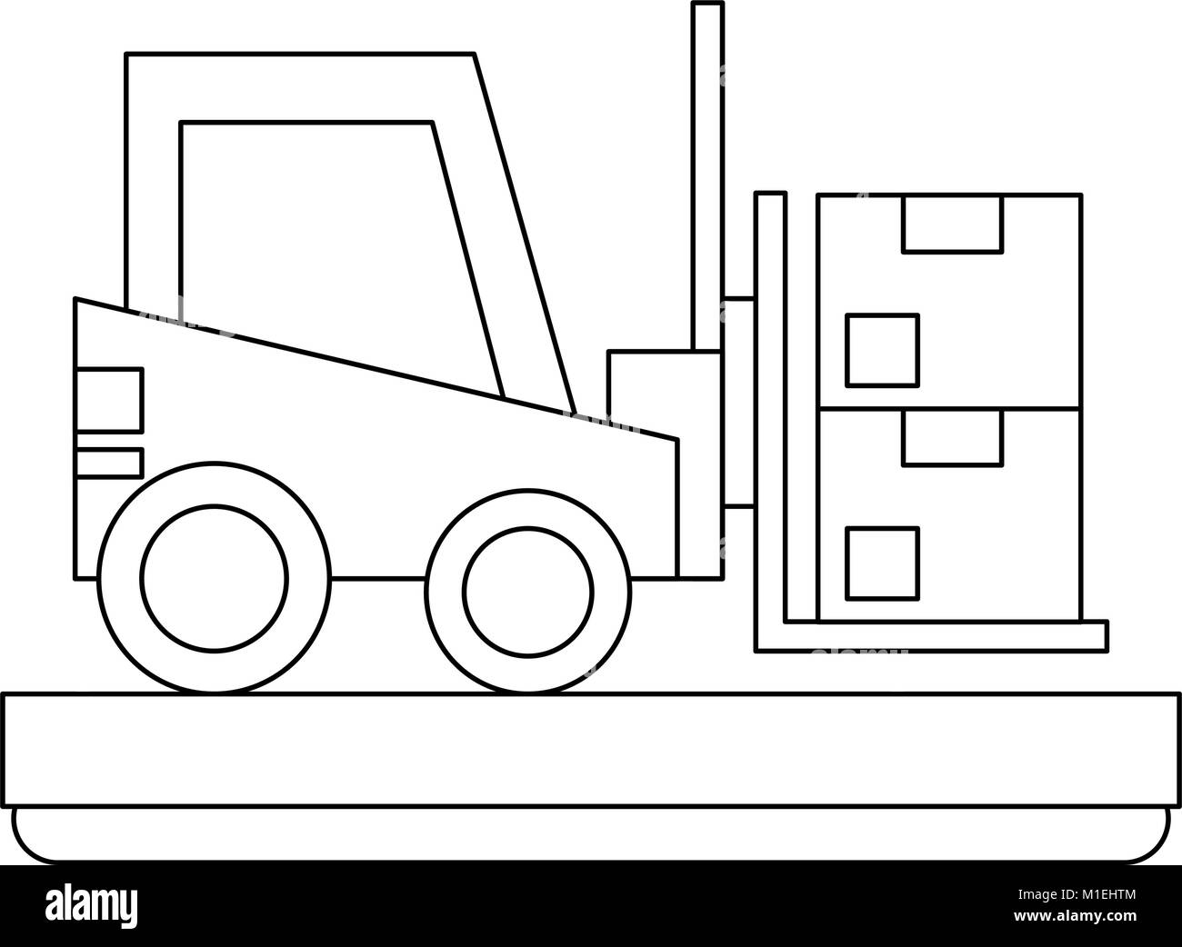 Forklift loading box Stock Vector Image & Art - Alamy